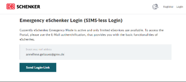 Using the DB SCHENKER | connect Emergency Mode